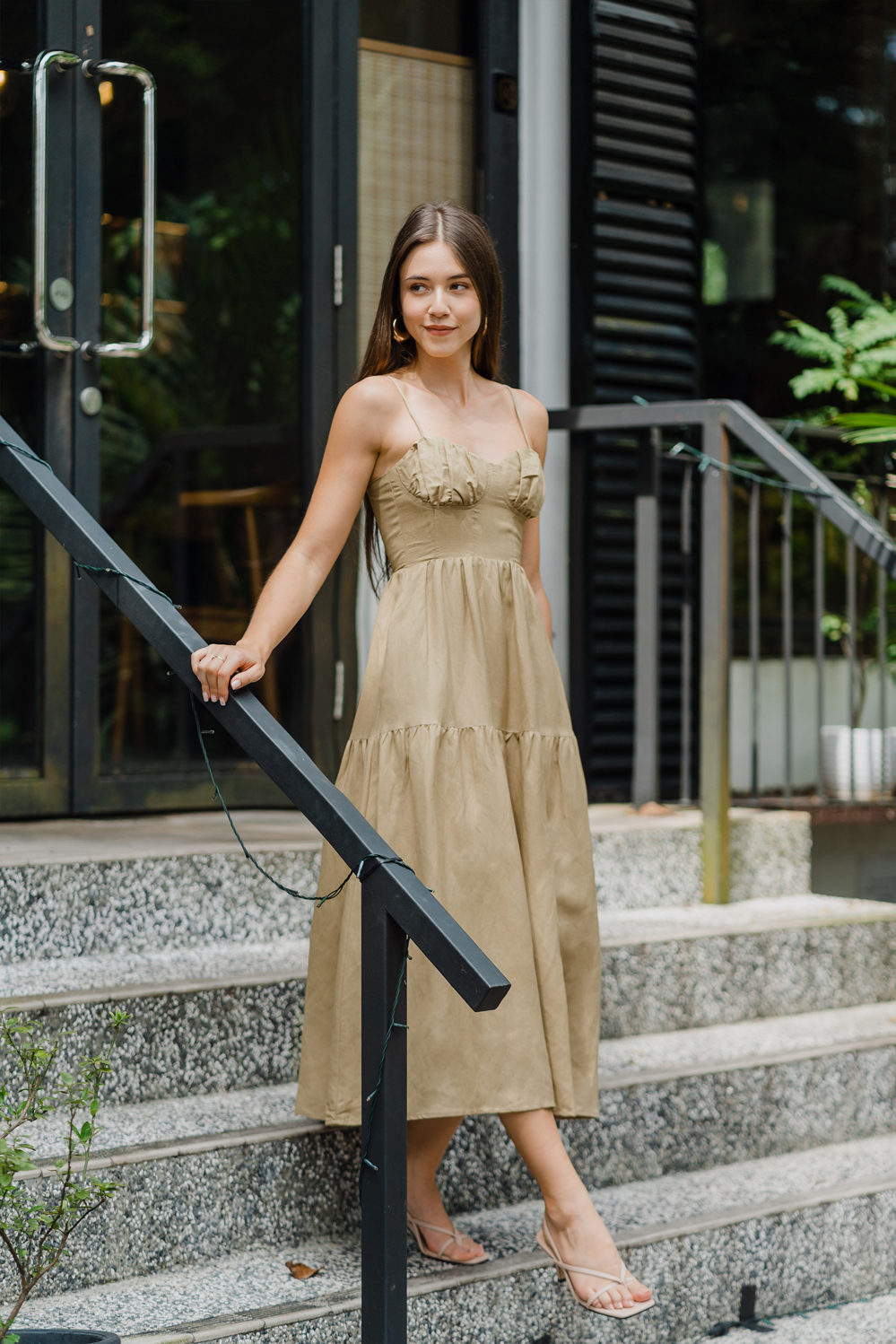 Ruby Rouge Corset Dress (Gold Khaki) | The Thread Theory