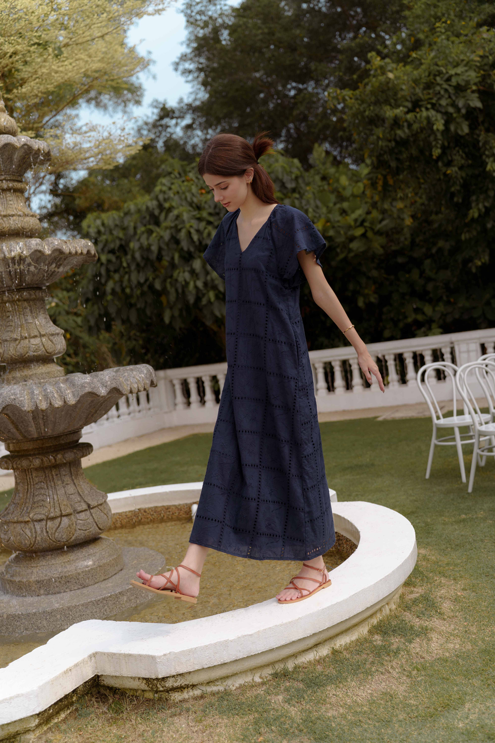 Memories of Monet Dress (Navy) | The Thread Theory