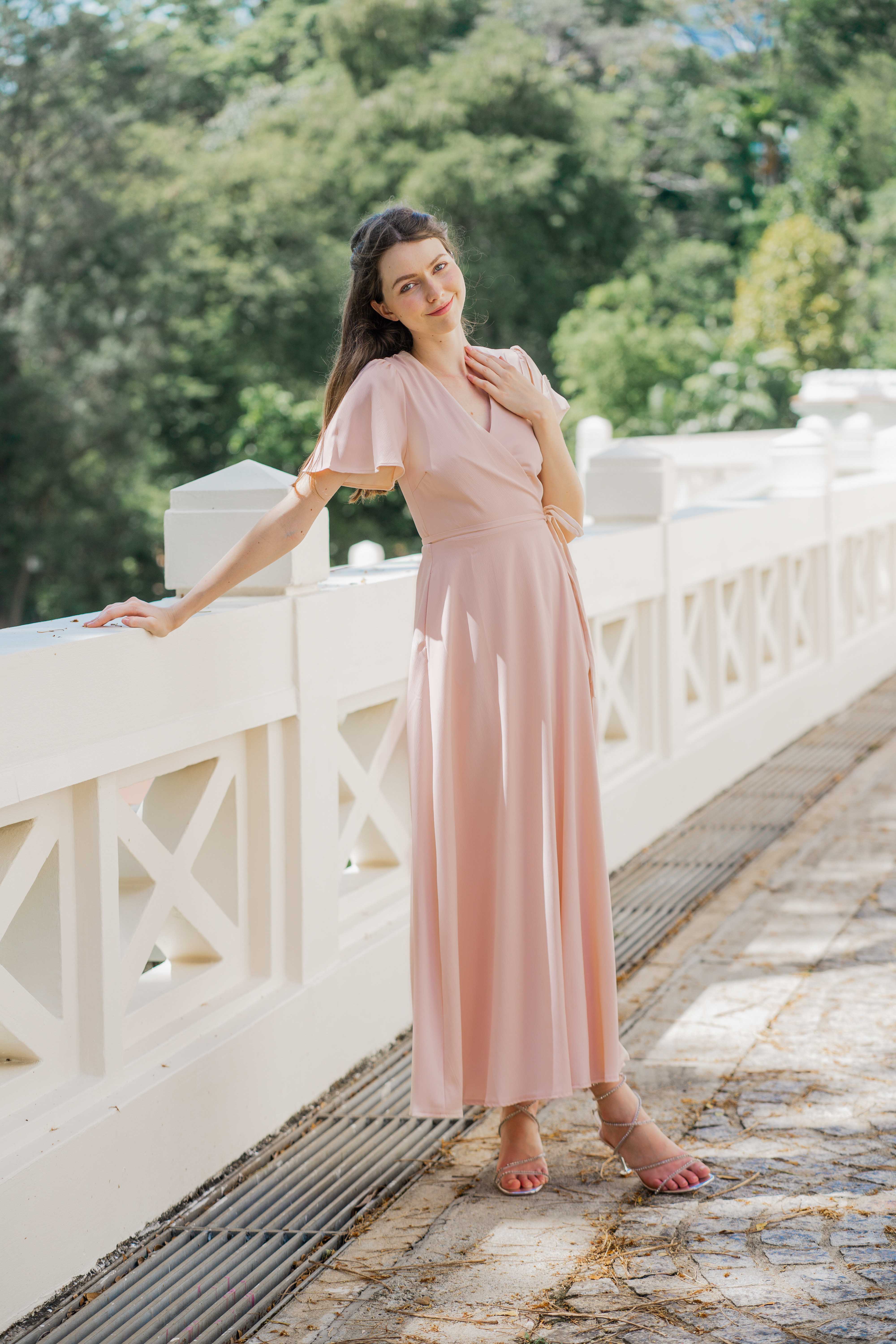 Romance In A Wrap Dress (Blush Pink) | The Thread Theory