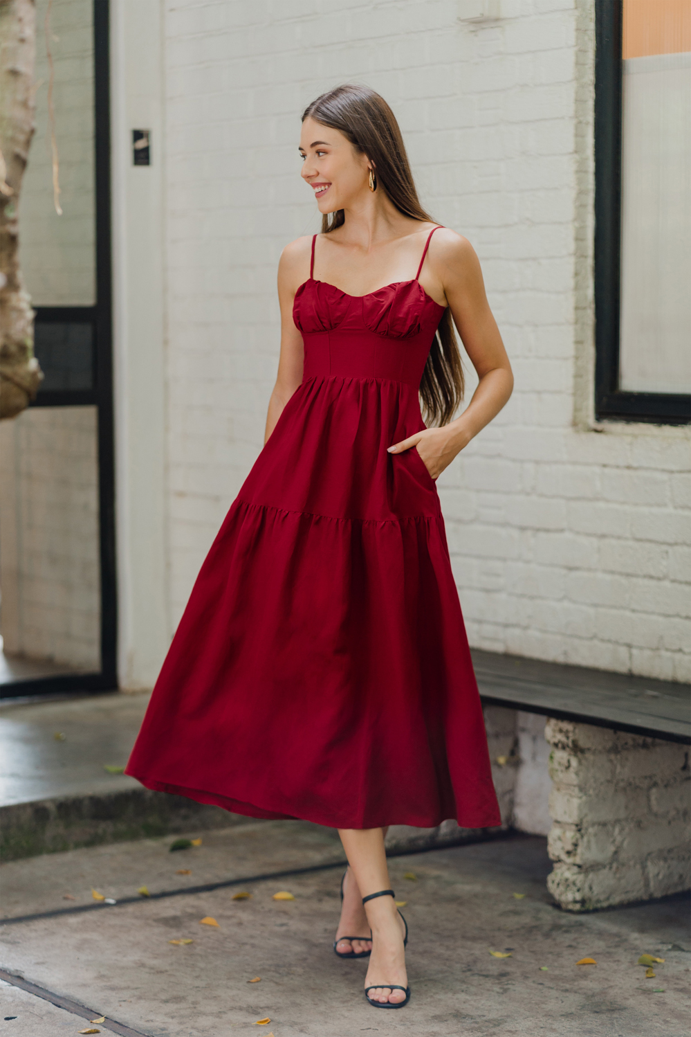 ruby red color dress
